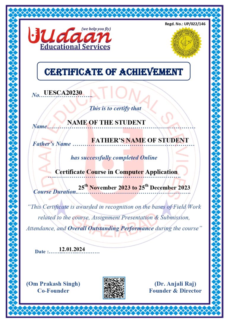 Sample Certificates