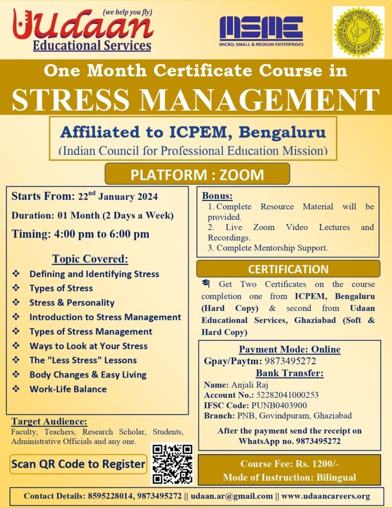 Certificate Course in Stress Management & Well-Being